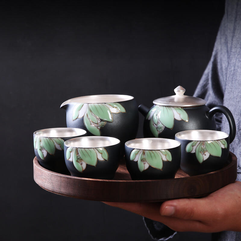 Authentic Chinese Tea Set - Handcrafted Teapot and Cup Set with 999 ...
