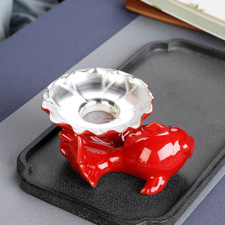 Silver-Lined Chinese Wedding Tea Set