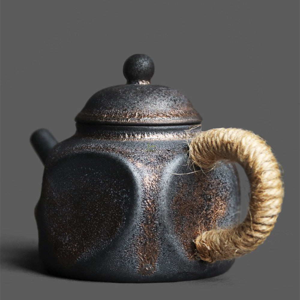 Japanese Wabi-Sabi Teapot with Dentured Texture