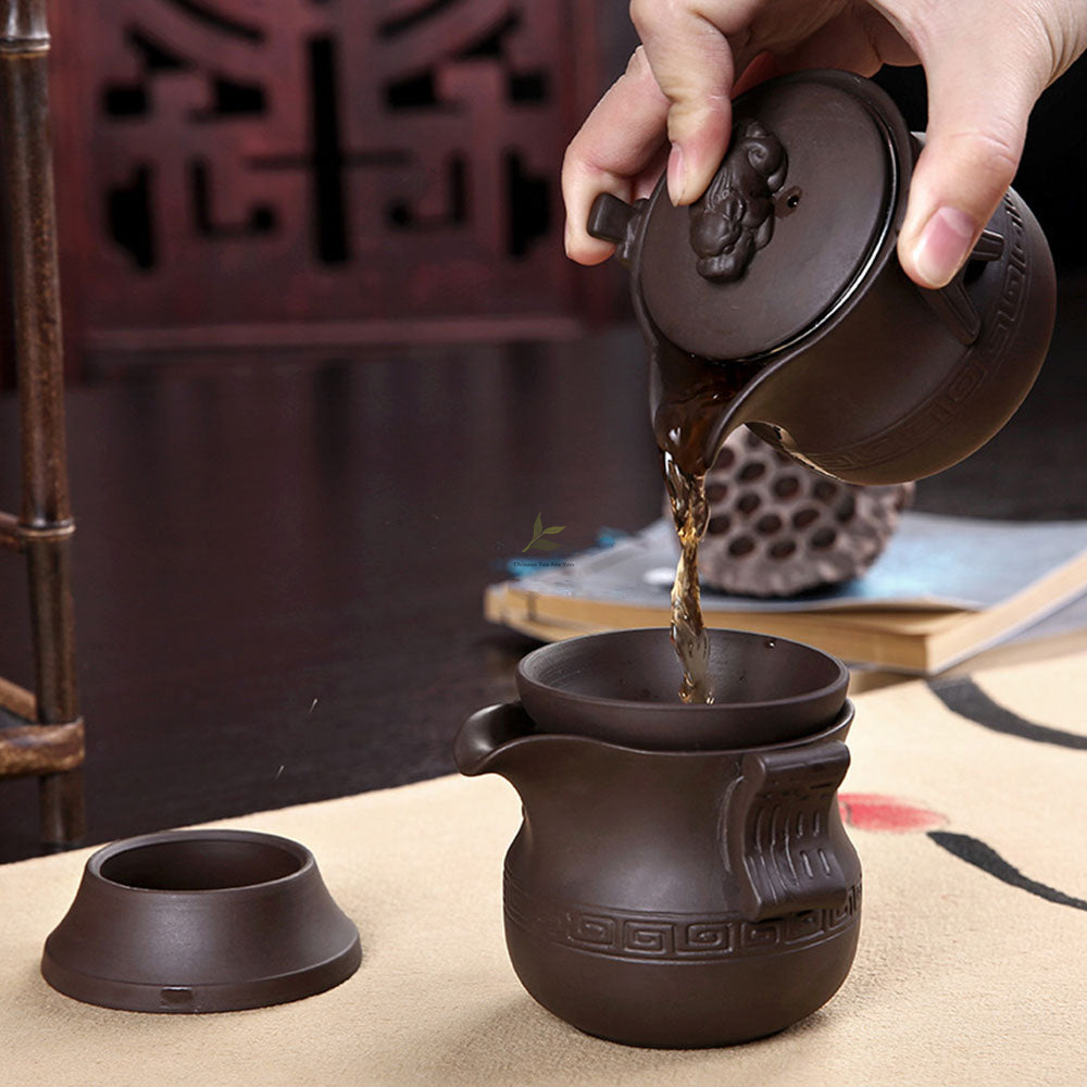 Pi Xiu Yixing Purple Clay Tea Set
