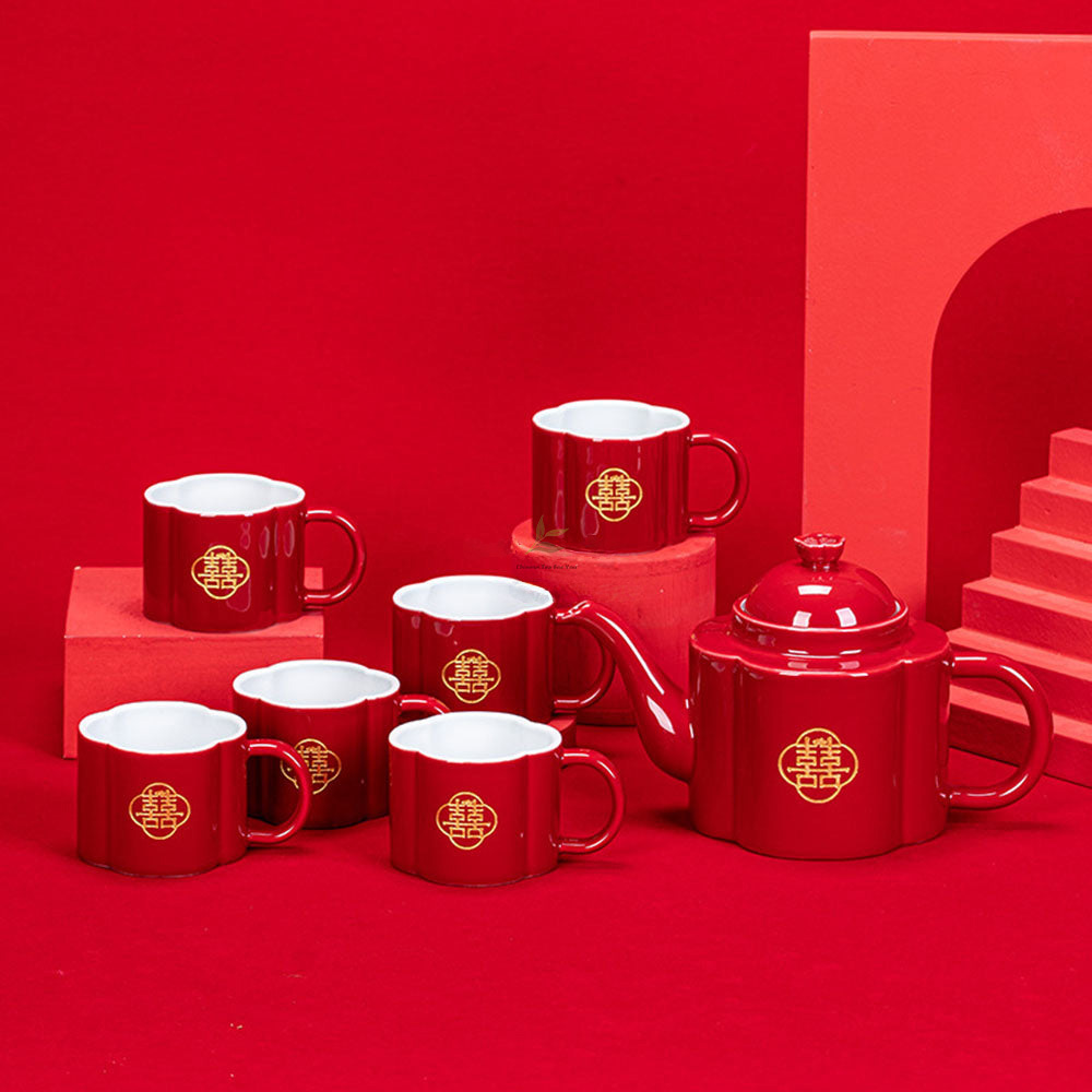 Chinese Wedding Double Happiness Tea Ceremony Set