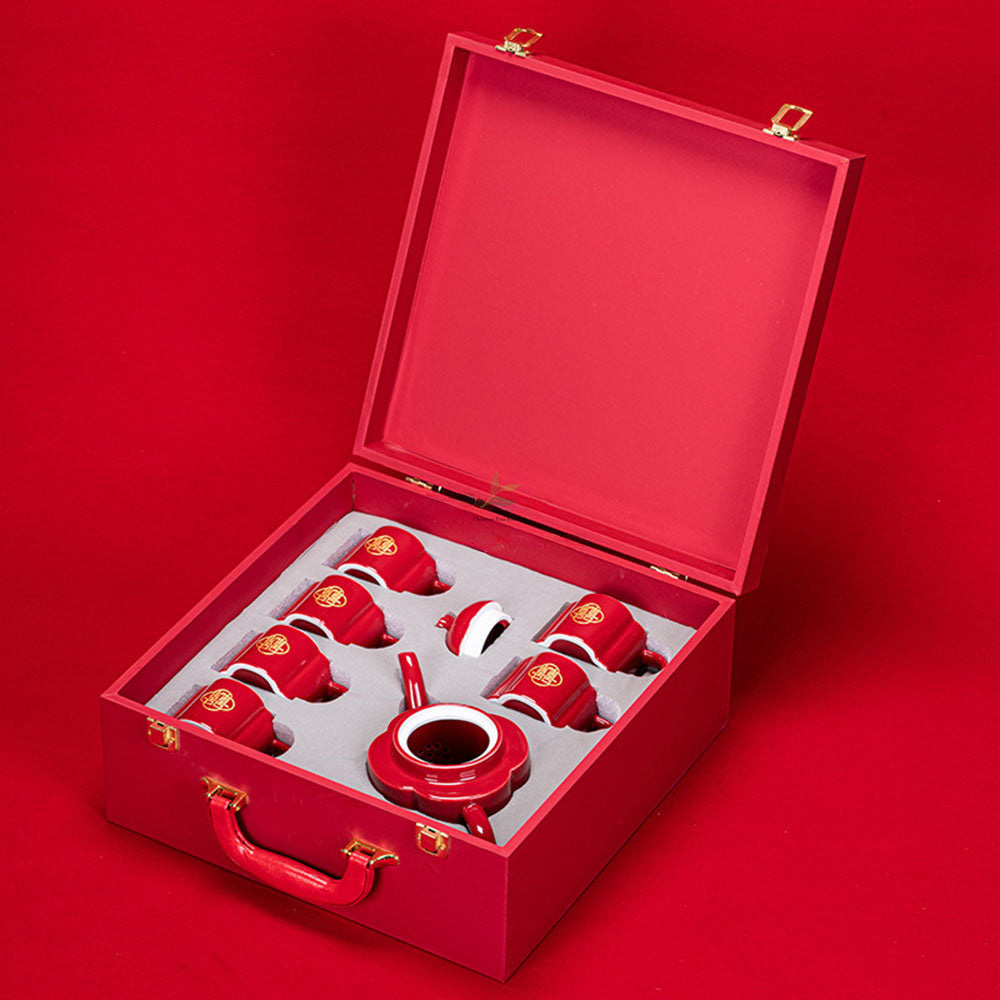 Chinese Wedding Double Happiness Tea Ceremony Set