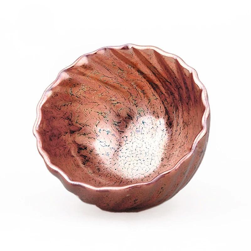 Rose Gold Handmade Jianzhan Tenmoku Tea Bowl