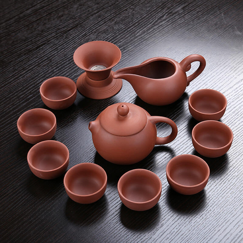 12-Piece Raw Ore Purple Sand Tea Set - Special Wholesale Price