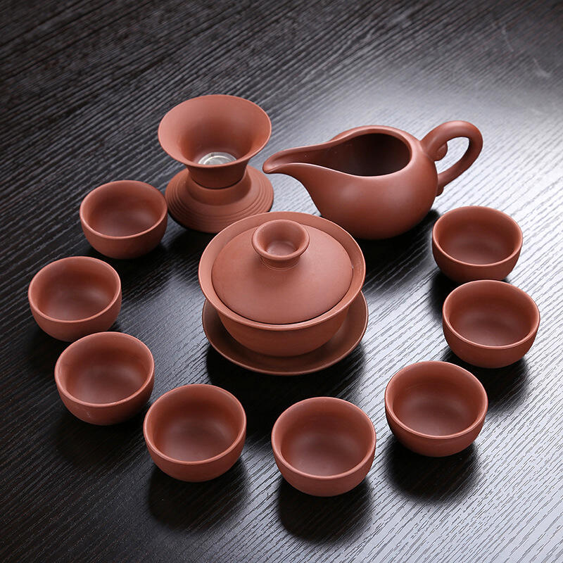 12-Piece Raw Ore Purple Sand Tea Set - Special Wholesale Price